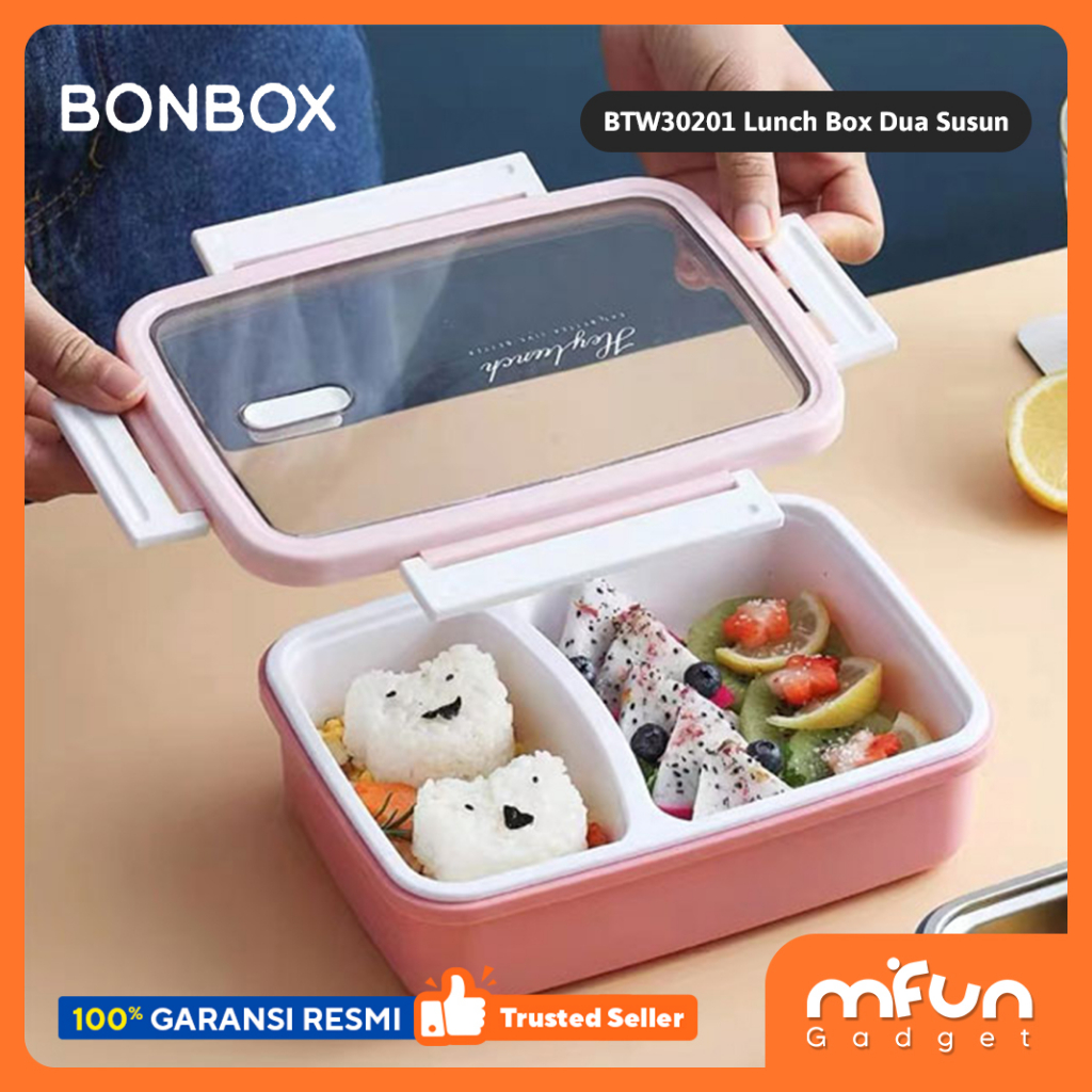 Jual BONBOX Tempat Makan Lunch Box Dua Susun BTW30201 | Shopee Indonesia