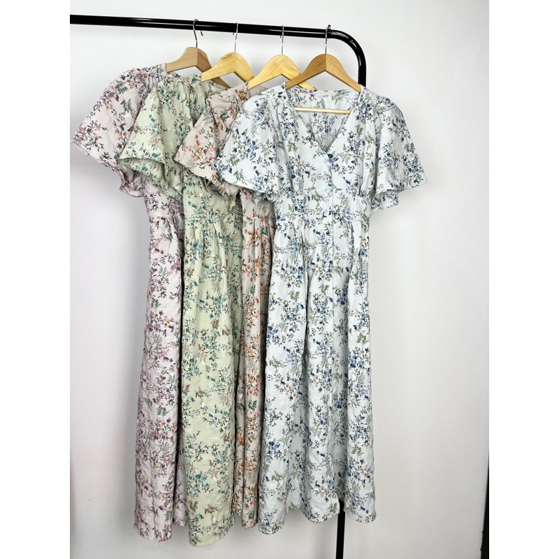 Jual Dress floral/dress bunga/dress maxi/dress korea | Shopee Indonesia