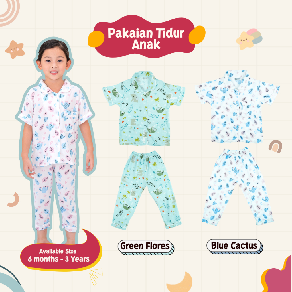 Jual Little Me - Pakaian Tidur Anak Katun Rayon 006 / Setelan Baju / Piyama Oneset Cowok Cewek ...