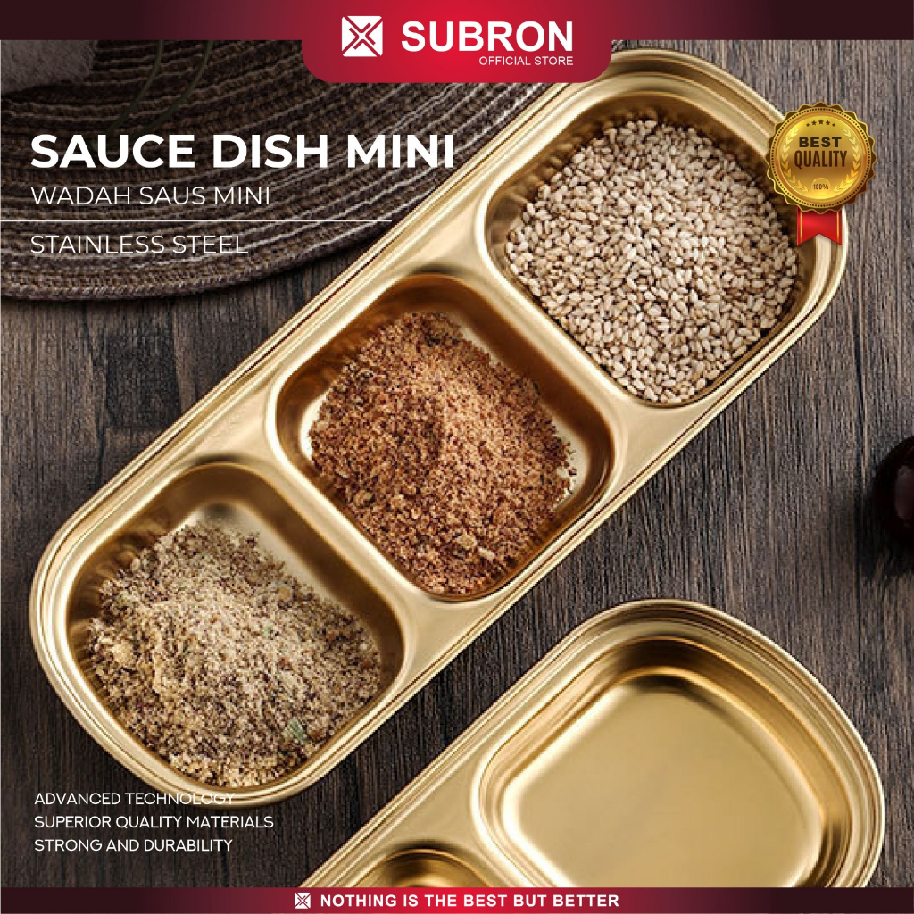 Jual SUBRON SUS 304 Tempat Wadah Bumbu Saus Sambal Korea 2 sekat 3 ...
