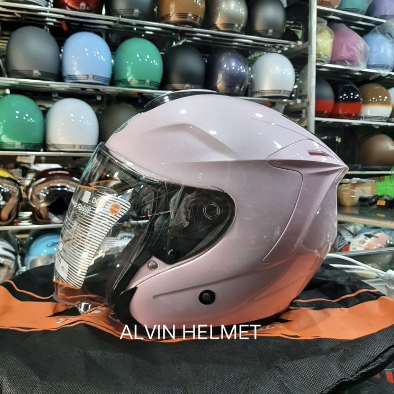 Jual helm half face ink dynamic solid sakura pink / helm ink dynamic ...