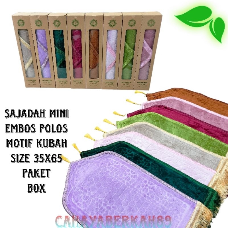 Jual sajadah mini embos paket box 35x65 | Shopee Indonesia