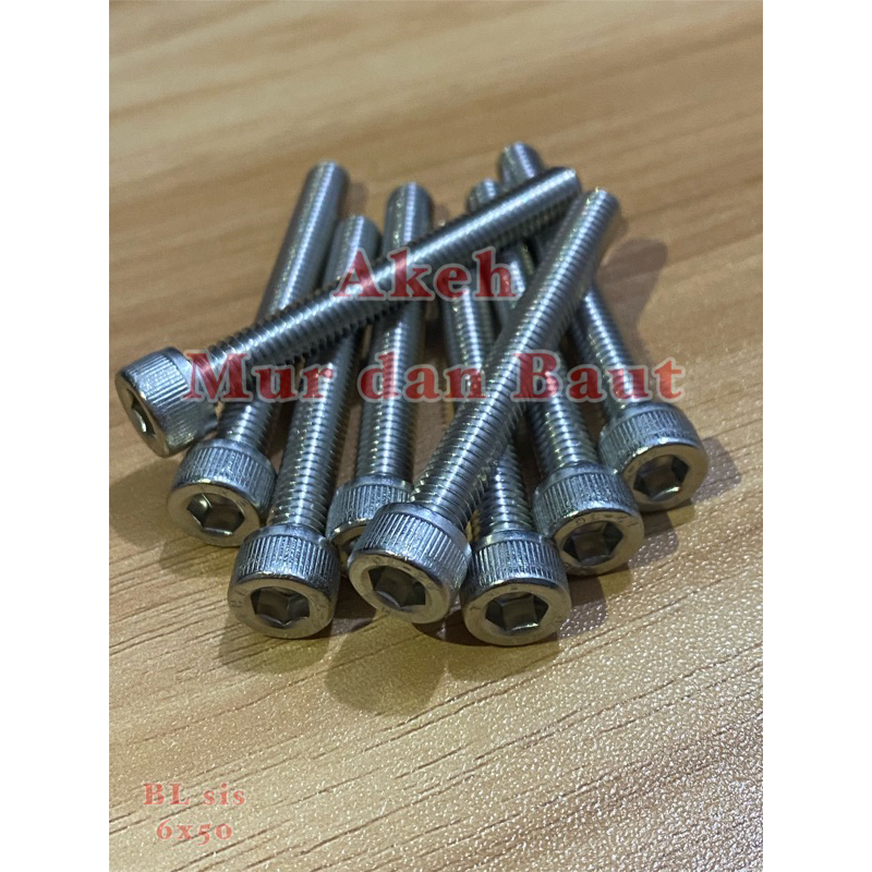 Jual Baut L M6 x 50 Stainless / Baut L 6 x 50 Murah / Baut Socket | Shopee Indonesia