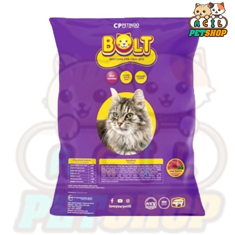 Jual Bolt makanan kucing/ Cat food bolt Repack 800gr Bentuk ikan/donat ...