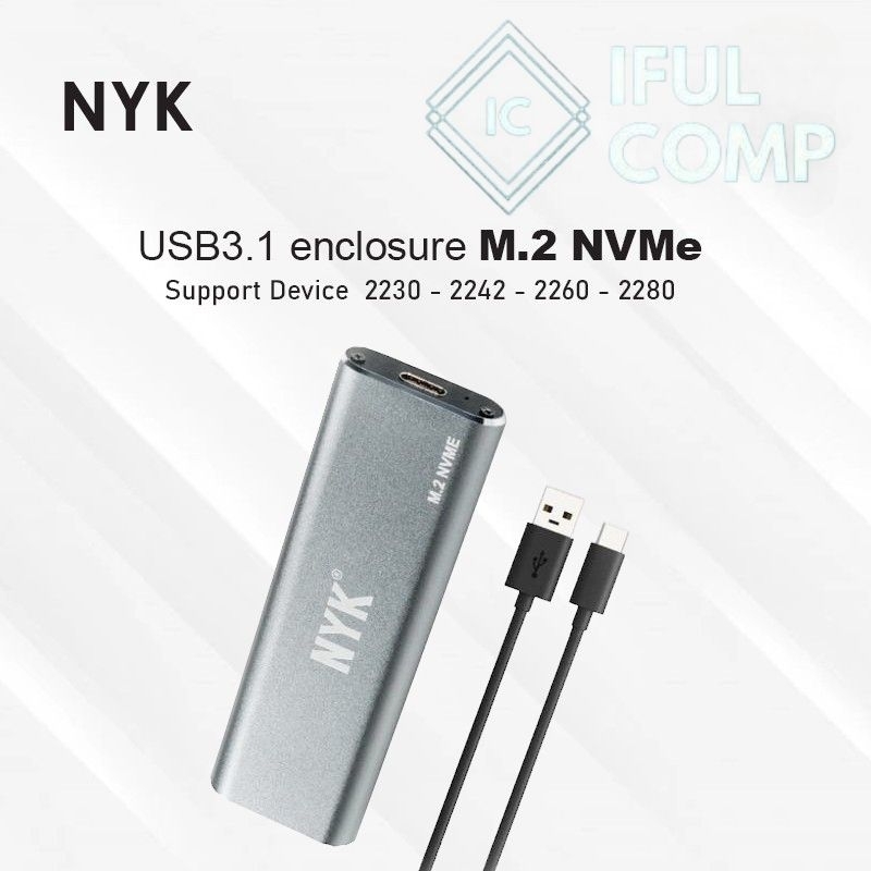 Jual Casing SSD Enclosure Casing SSD M2 NVME Type C NYK USB 3.1 to M.2 ...
