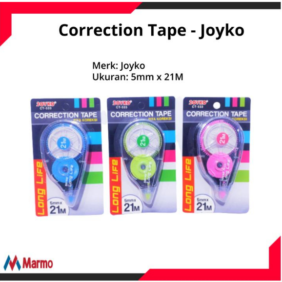 Jual Correction Tape / Tip - Ex Roll Joyko Ukuran 21m dan 12m | Shopee ...