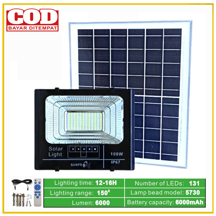 Jual NEW LAMPU SOROT SOLAR CELL LED TENAGA SURYA LAMPU TENAGA MATAHARI LAMPU SOROT 100W LAMPU ...