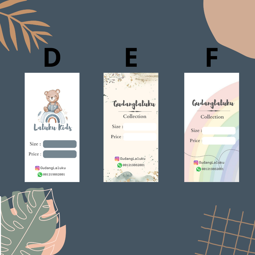 Jual 100 Hang Tag Custom Label Baju Murah Free Design Hangtag | Shopee ...