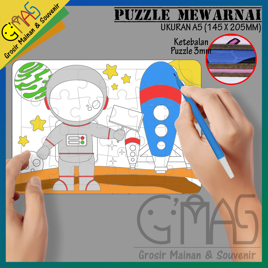 Jual DIY Puzzle Mewarnai coloring puzzle souvenir hadiah edukasi ...
