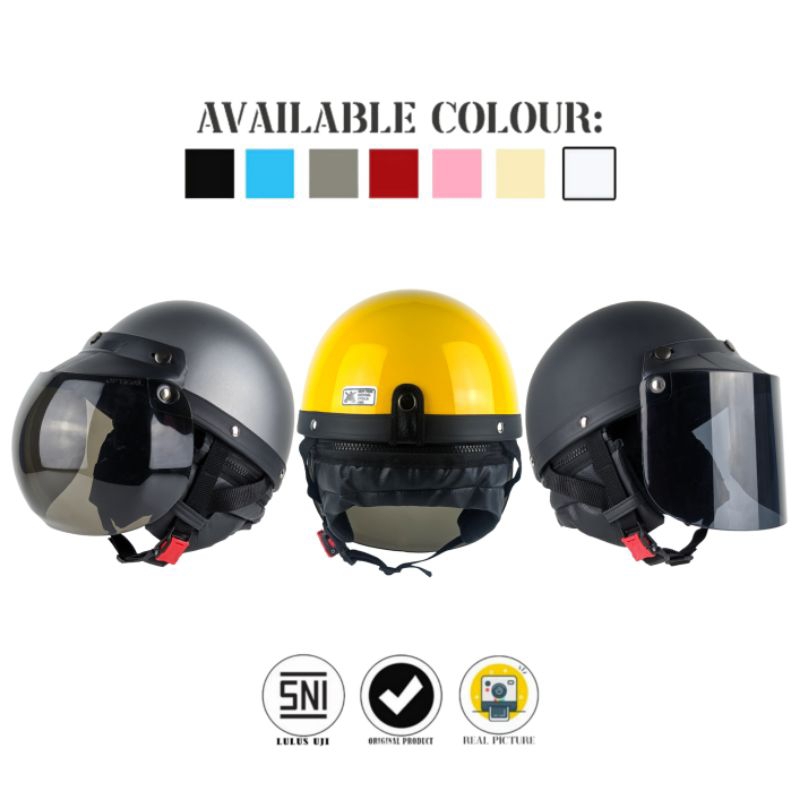 Jual Helm Vintage Retro Half Face SNI | Shopee Indonesia