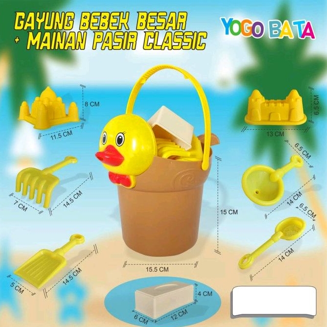 Jual Mainan Anak Ember Main Pasir Gayung Bebek Besar dan Cetakan Ukuran ...