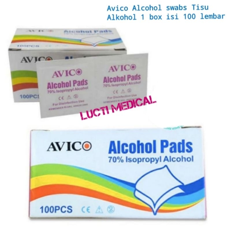 Jual Avico Alcohol swabs Tisu Alcohol pads 1 box isi 100 pcs | Shopee ...