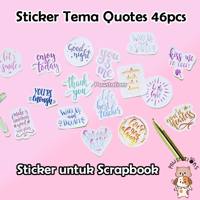 Jual 46pcs Stikers Quotes Stiker Huruf Stiker Kata Kata Stiker untuk ...