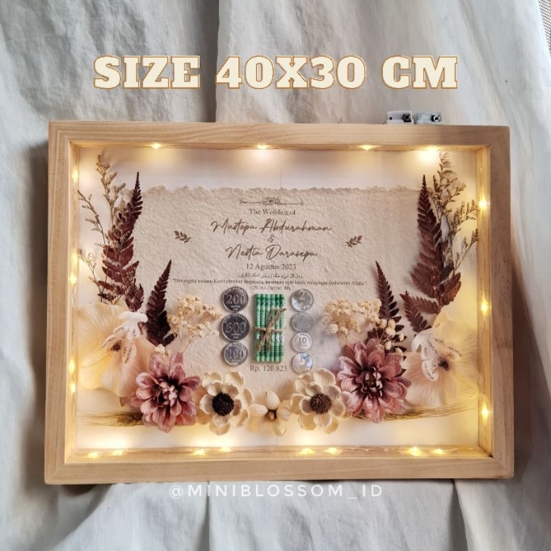 Jual Bingkai Mahar Rustic Dried Flower Bunga Kering / Mahar Pernikahan ...