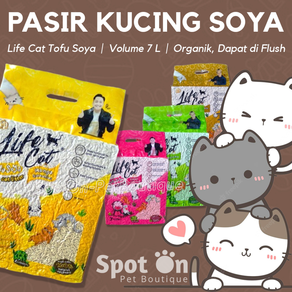Jual Pasir Kucing Tofu Soya Clump Life Cat 7L | Natural Cat Litter Eco ...