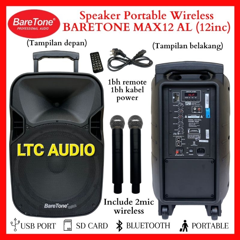 Jual Speaker Portable Wireless BARETONE MAX12AL Original/ BARETONE MAX ...