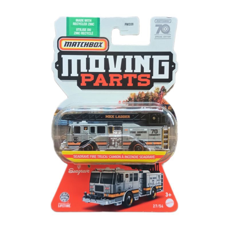 Jual Matchbox Seagrave Fire Truck || Silver || Moving Parts Series 2023 ...