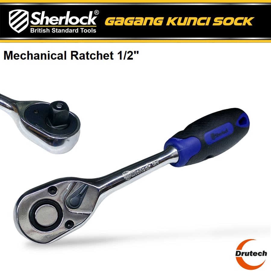 Jual Mechanical Tang Rachet Drive 1/2" Sherlock Gagang Kunci Sok Putar ...