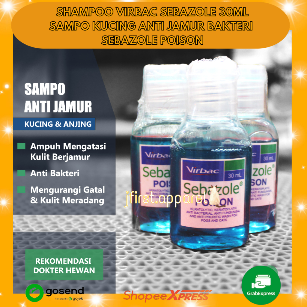 Jual SHAMPOO VIRBAC SEBAZOLE 30ML | SAMPO KUCING ANTI JAMUR BAKTERI ...