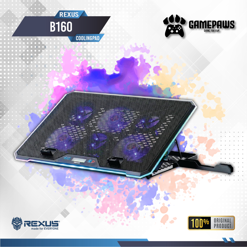 Jual Rexus B160 Cooling Pad Breeze Fan With RGB | Shopee Indonesia