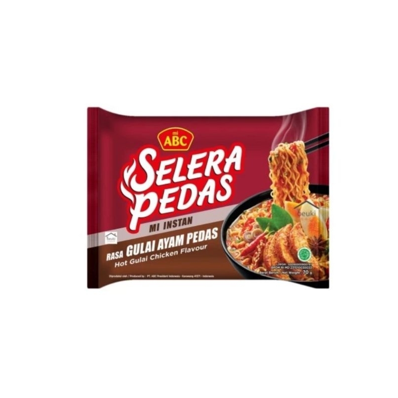Jual Mie ABC Selera Pedas Gulai Ayam Pedas 70g | Shopee Indonesia
