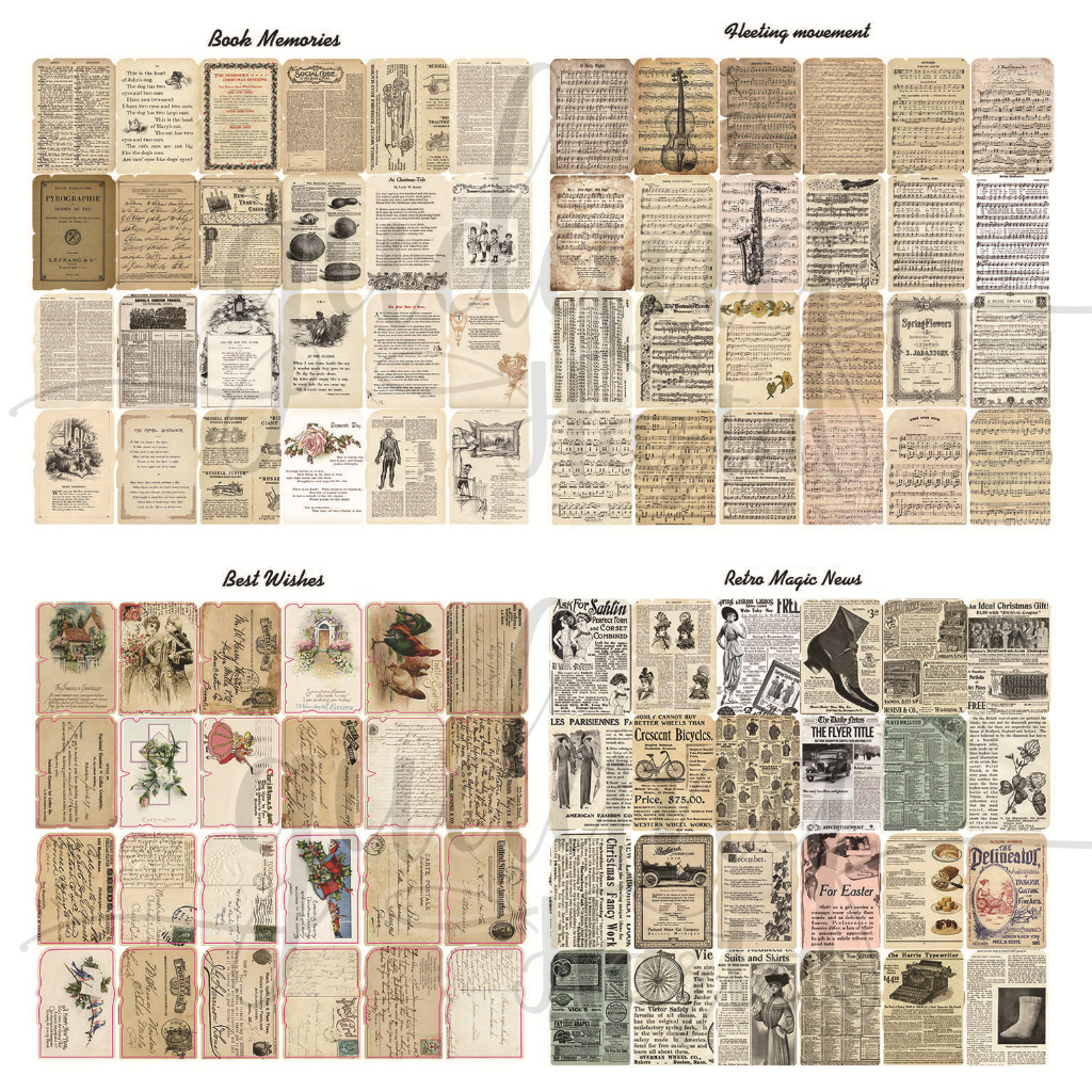 Jual Stiker Vintage Sticker Motif Kata Unik Tulisan Kuno DIY Scrapbook ...