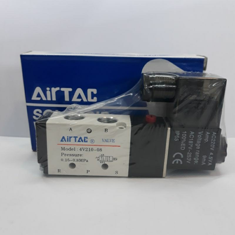 Jual SELENOID VALVE / SOLENOID VALVE AIRTAC 4v210-08 DC 24 / AC 220 | Shopee Indonesia