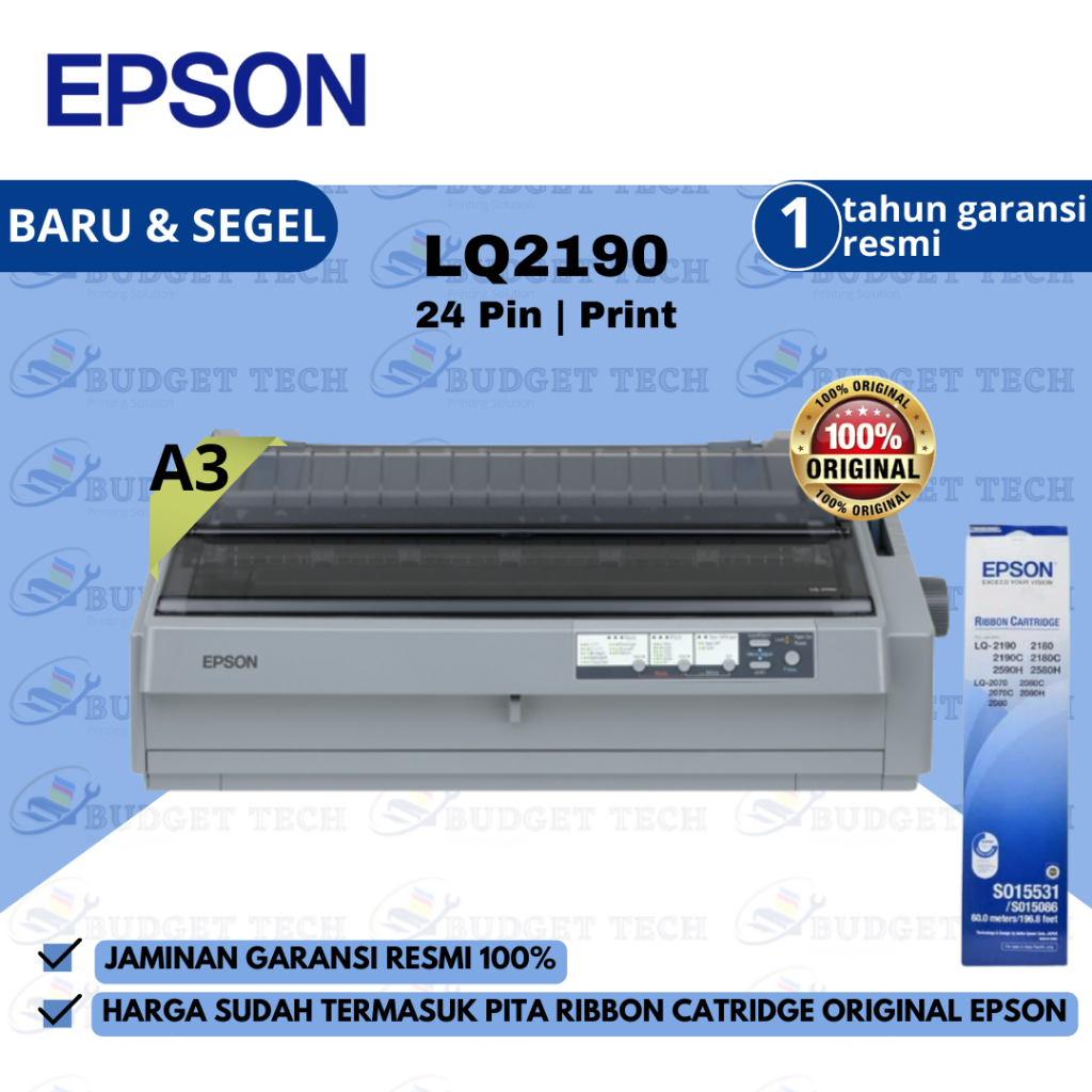 Jual Printer Epson LQ 2190/LQ2190 DOT MATRIX 24 pin - UKURAN KERTAS A3, FOLIO, A4 BARU ORIGINAL ...