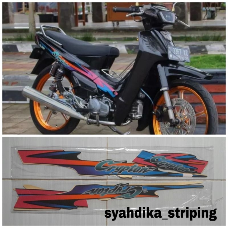 Jual STIKER STRIPING LIS BODY YAMAHA CRYPTON CRIPTON 1997 HIITAM GRAFIS MERAH | Shopee Indonesia
