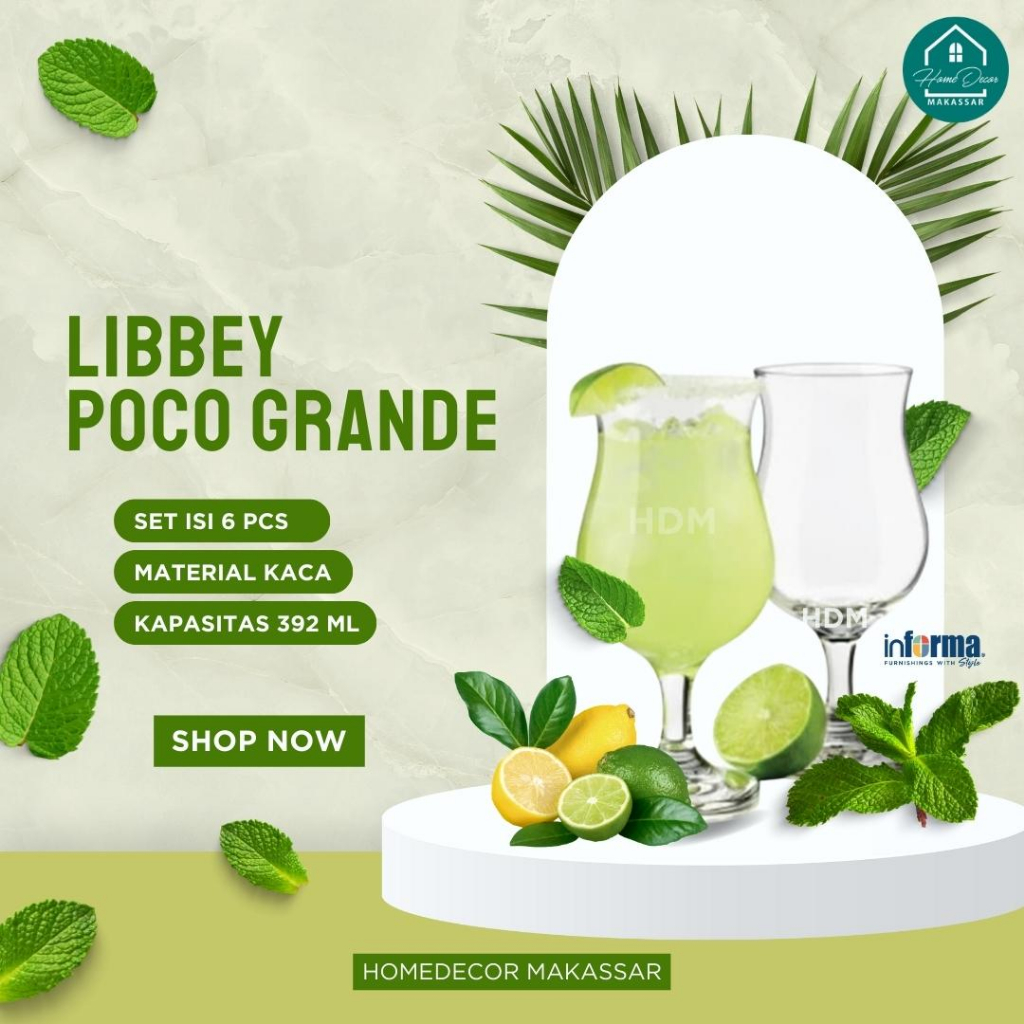 Jual Informa Gelas Libbey Poco Grande Cocktail Teardrop Copa Cocktail ...