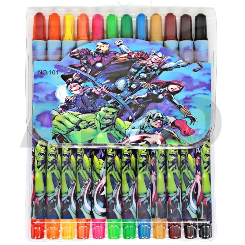 Jual Crayon Putar Panjang Karakter SUPERHERO AVENGERS CAPTAIN AMERIKA ...