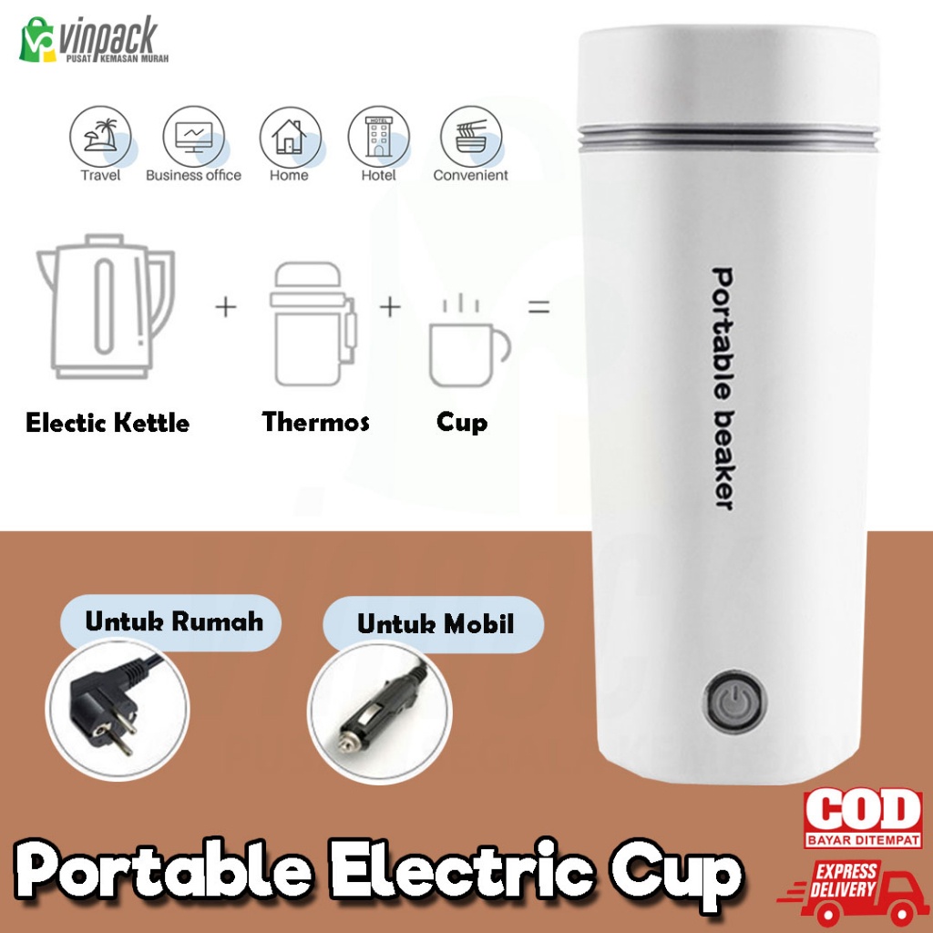 Jual Pemanas Air Listrik Rumah Mobil Electric Thermos Kettle Portable ...