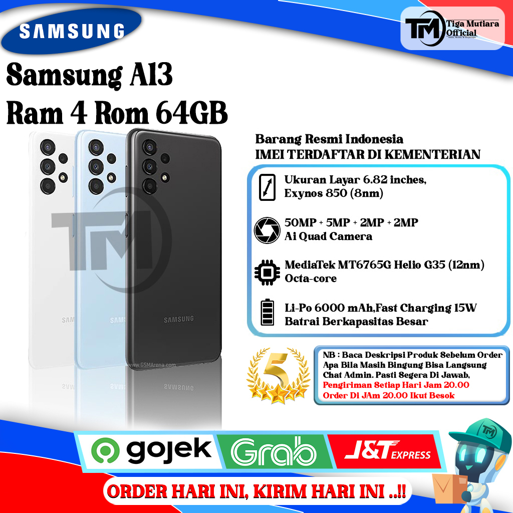 Jual Samsung A13 Ram 4GB | 6GB Rom 64GB | 128GB Segel Original & Bergaransi Resmi | Shopee Indonesia