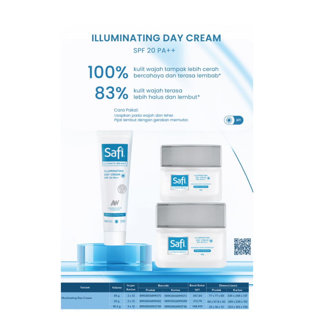 Jual Safi Ultimate Bright Illuminating Day Cream SPF 20PA++/krim pagi | Shopee Indonesia