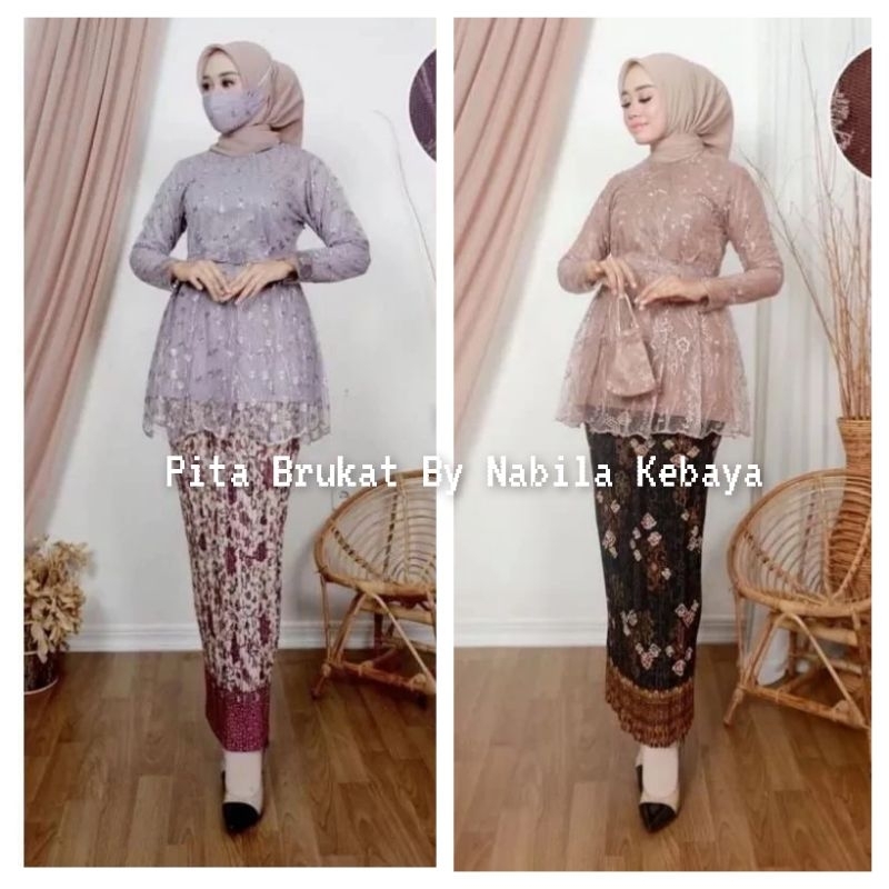 Jual SET KEBAYA PEREMPUAN PESTA WISUDA KEBAYA MODEL PITA DEPAN KEBAYA ...