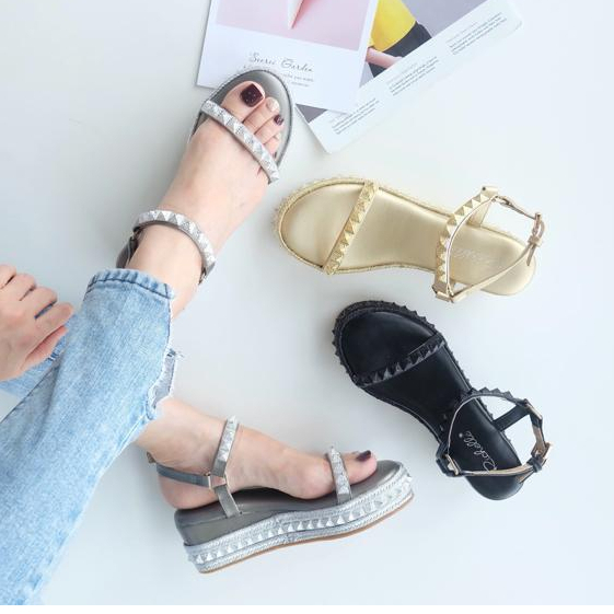 Jual LEICA Sandal Wanita Wedges Bertali 5cm Empuk | Shopee Indonesia