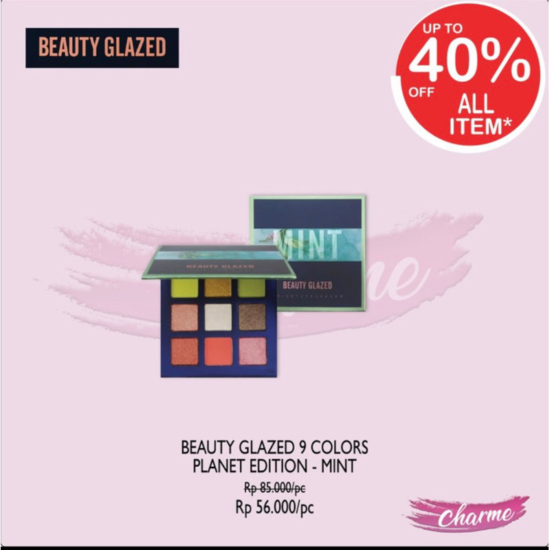 Jual Beauty Glazed 9 Colors Warna Eyeshadow Planet Edition B51 B 51 Mars Peach Almond saturn ...