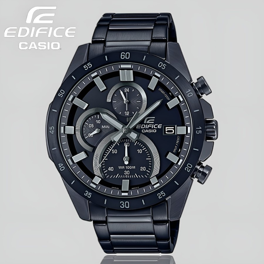Jual JAM TANGAN CASIO EDIFICE EFR 571DC FULL BLACK FULLSET GARANSI 1 ...