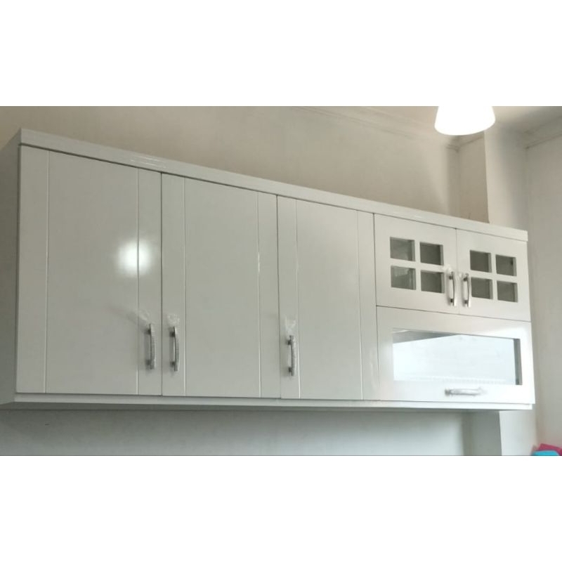 Jual kitchen set atas white 2meter lemari dapur edelweis | Shopee Indonesia