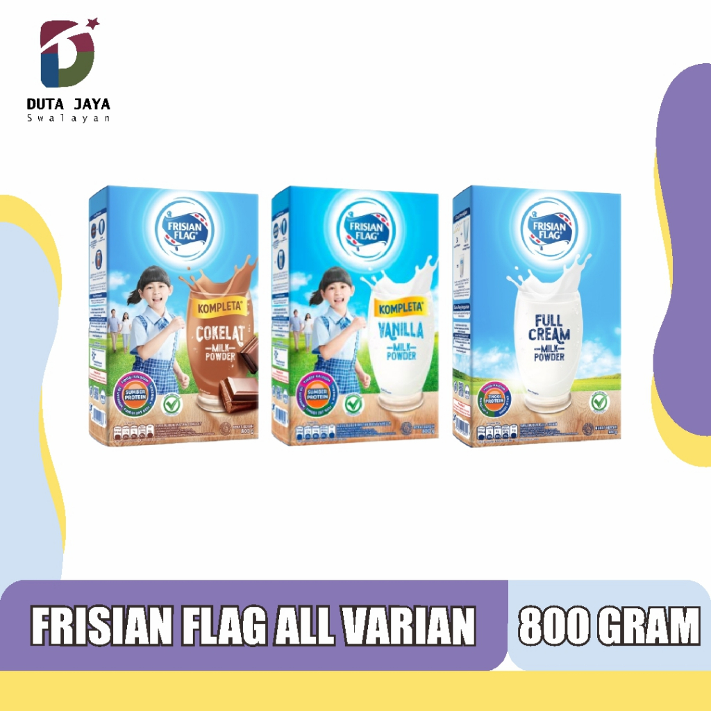 Jual Frisian Flag Susu Bubuk Full Cream, Vanilla, Cokelat Kompleta 800 ...
