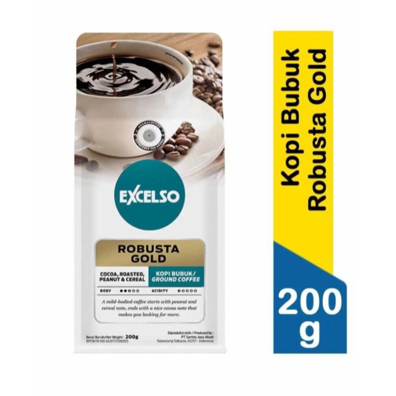 Jual Excelso Kopi Bubuk Robusta Gold 200g | Shopee Indonesia