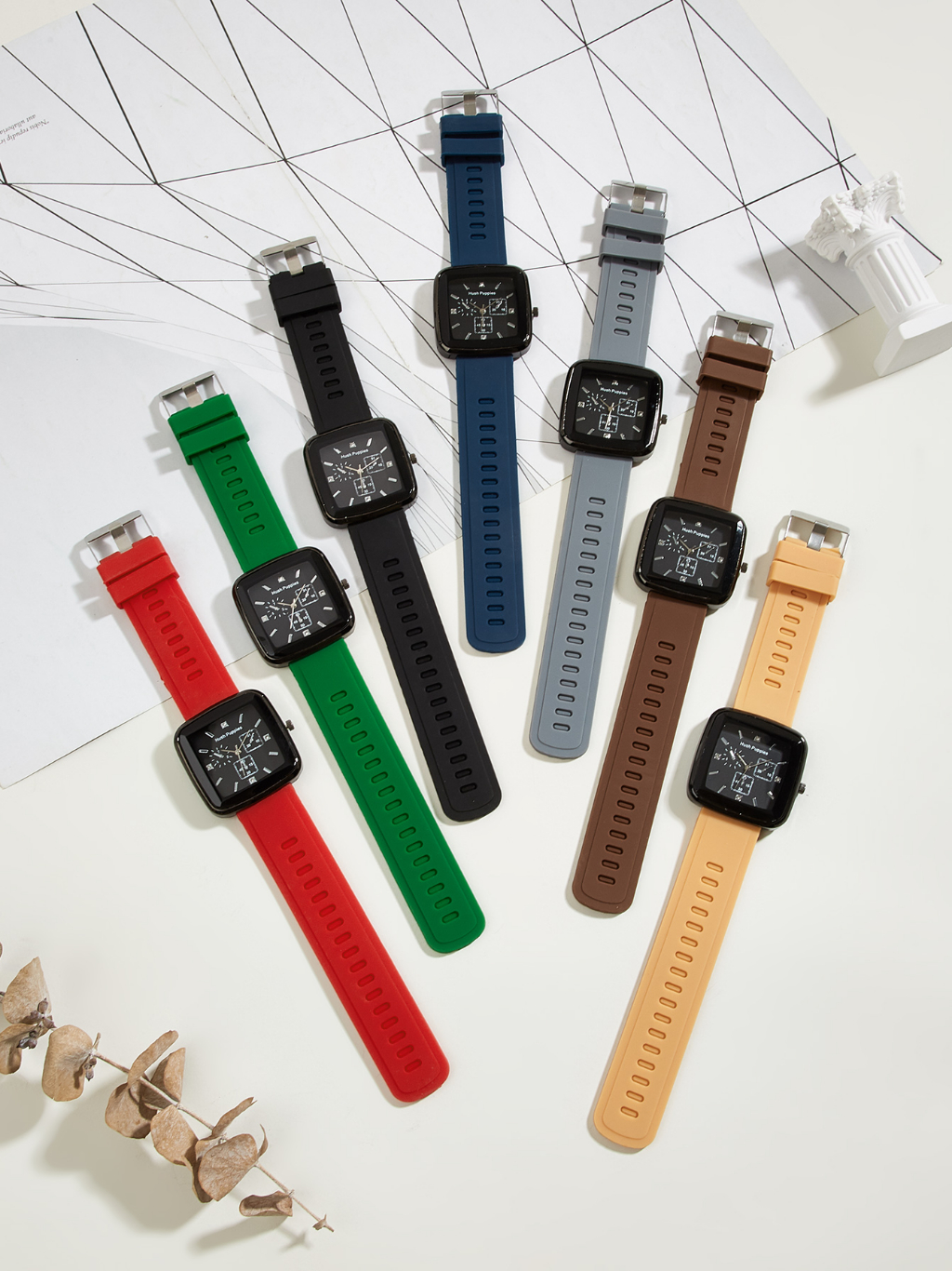 Jual Jam Tangan Wanita Analog Hush P Tali Rubber Simple Klasik Kotak ...