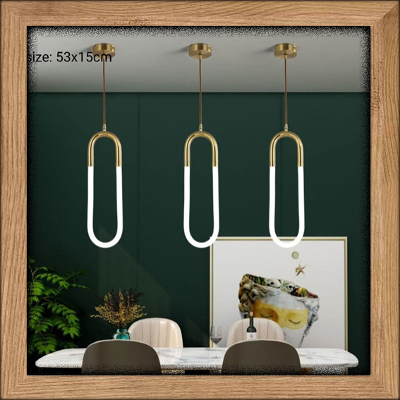 Jual Lampu gantung MODERN OVAL GOLD LED 40 watt warm white sinar cahaya ...