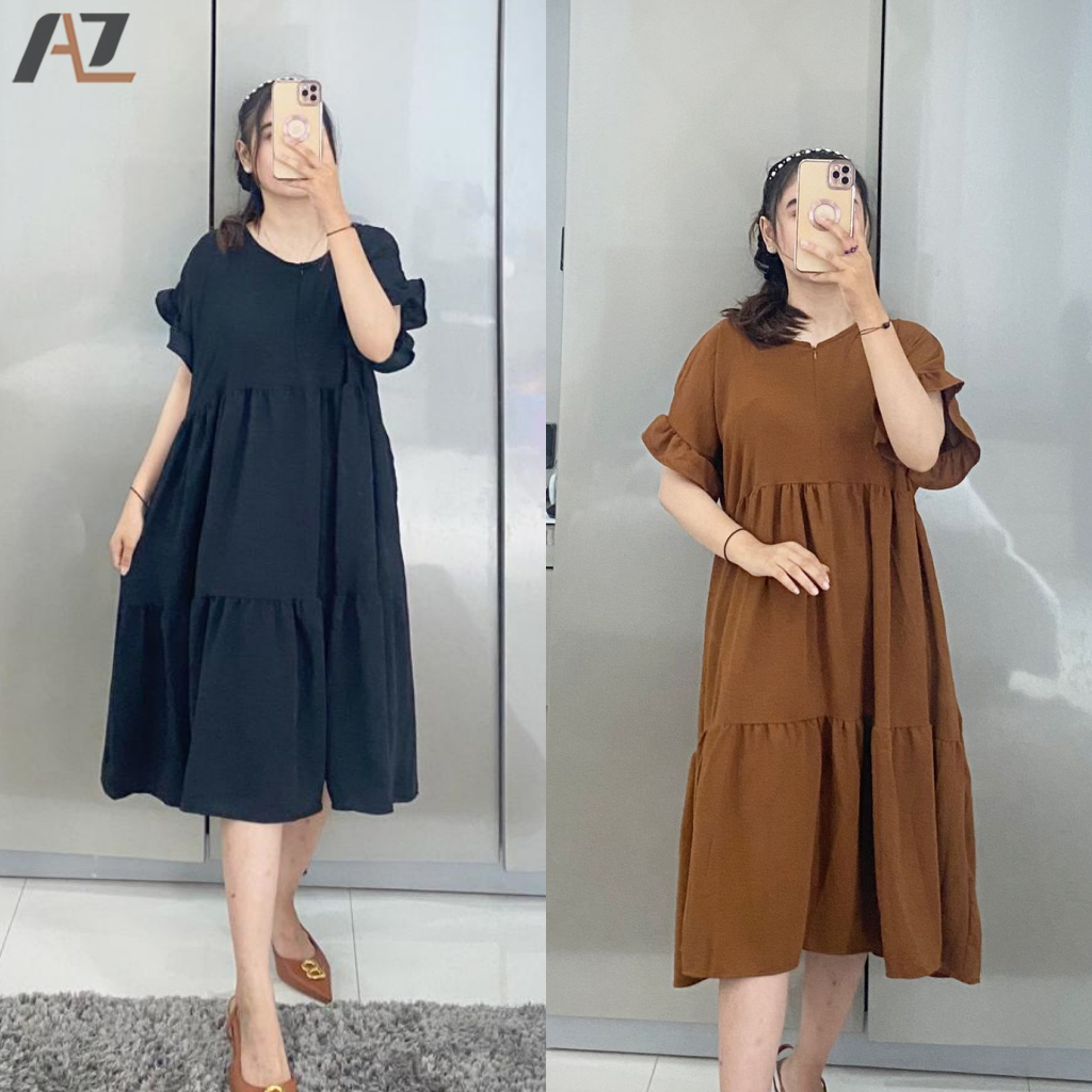 Jual Baju Daster Yura Ruffle Crinkle Airflow Kekinian Home Dress Wanita ...