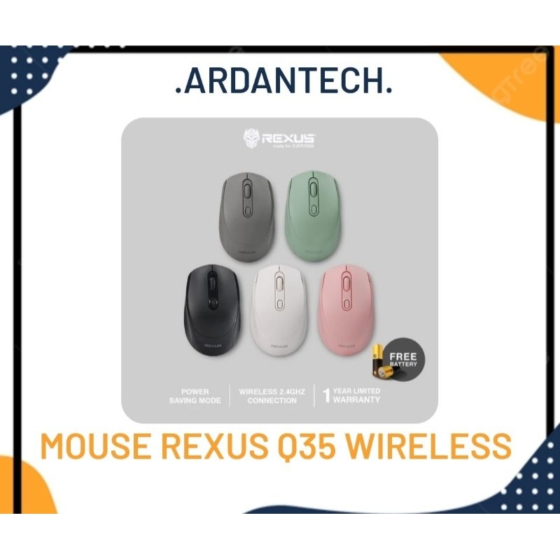 Jual REXUS Q35 Mouse Wireless Office Silent Click Original | Shopee ...