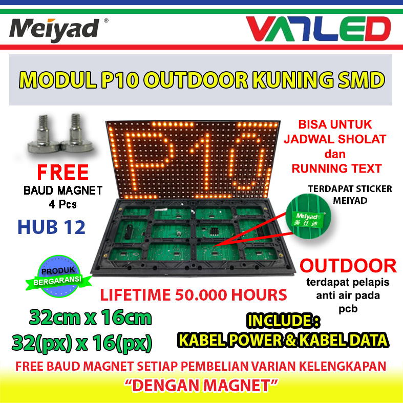 Jual Panel Modul Module Runnging Text P10 SMD Merah Putih Hijau Kuning ...