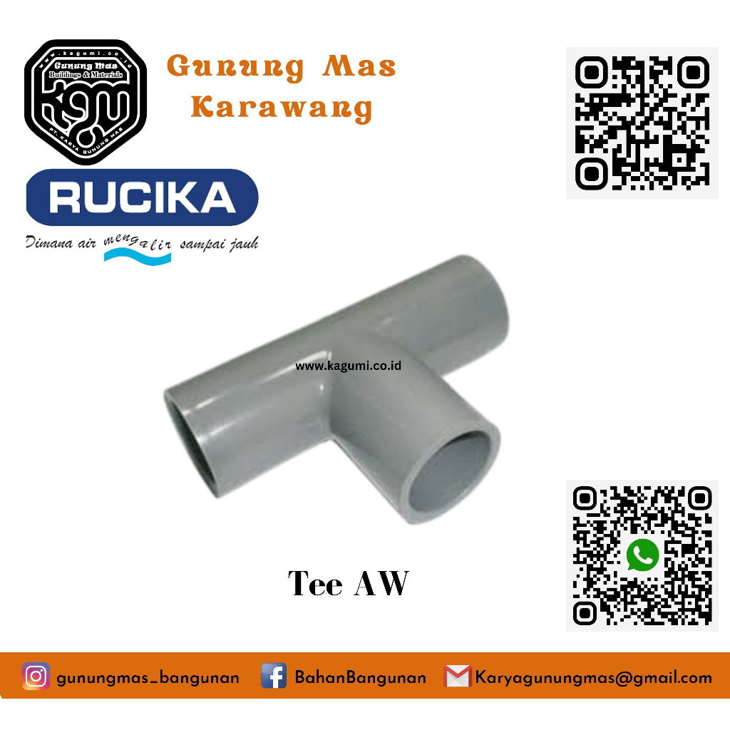 Jual Tee Rucika Aw Fitting PVC | Shopee Indonesia