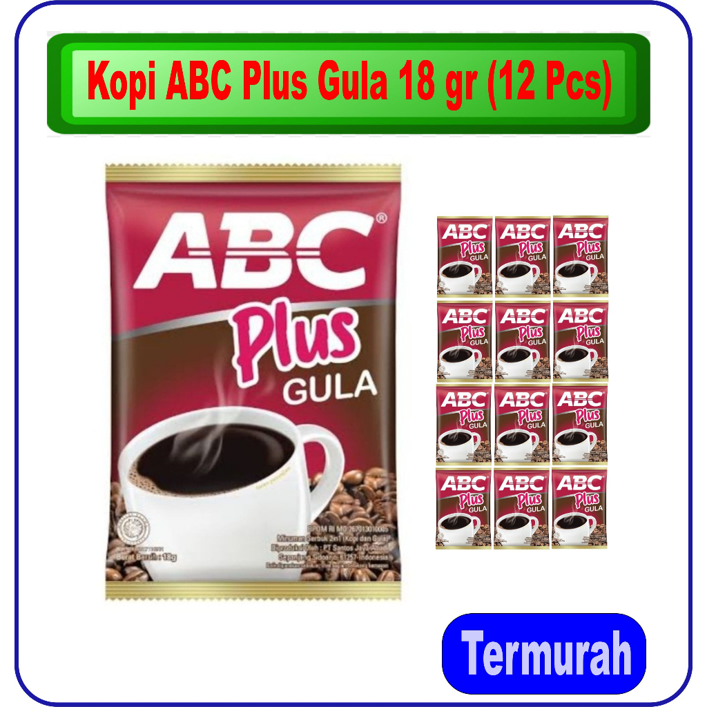 Jual Kopi ABC Plus Gula 18g (12 Pcs / Renceng) | Shopee Indonesia