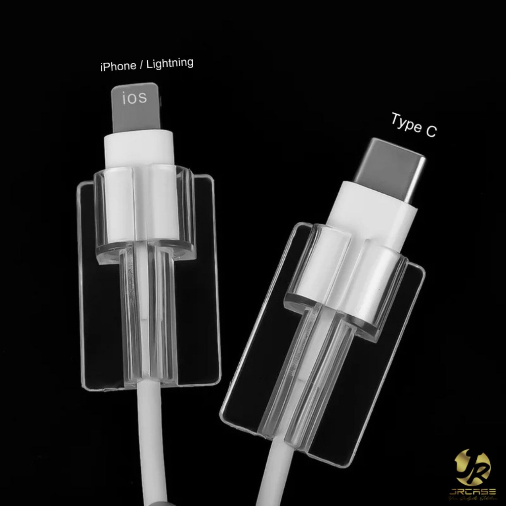 Jual JRCASE Silikon Clear Cover Bening Pelindung Ujung Kabel iPhone Lightning Type C Type-C Tipe ...