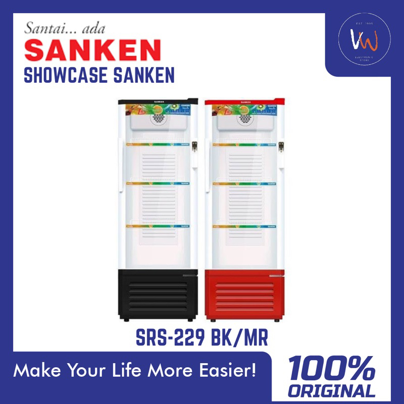 Jual Showcase Sanken SRS-229 BK/MR / Showcase Minuman / Pendingin ...